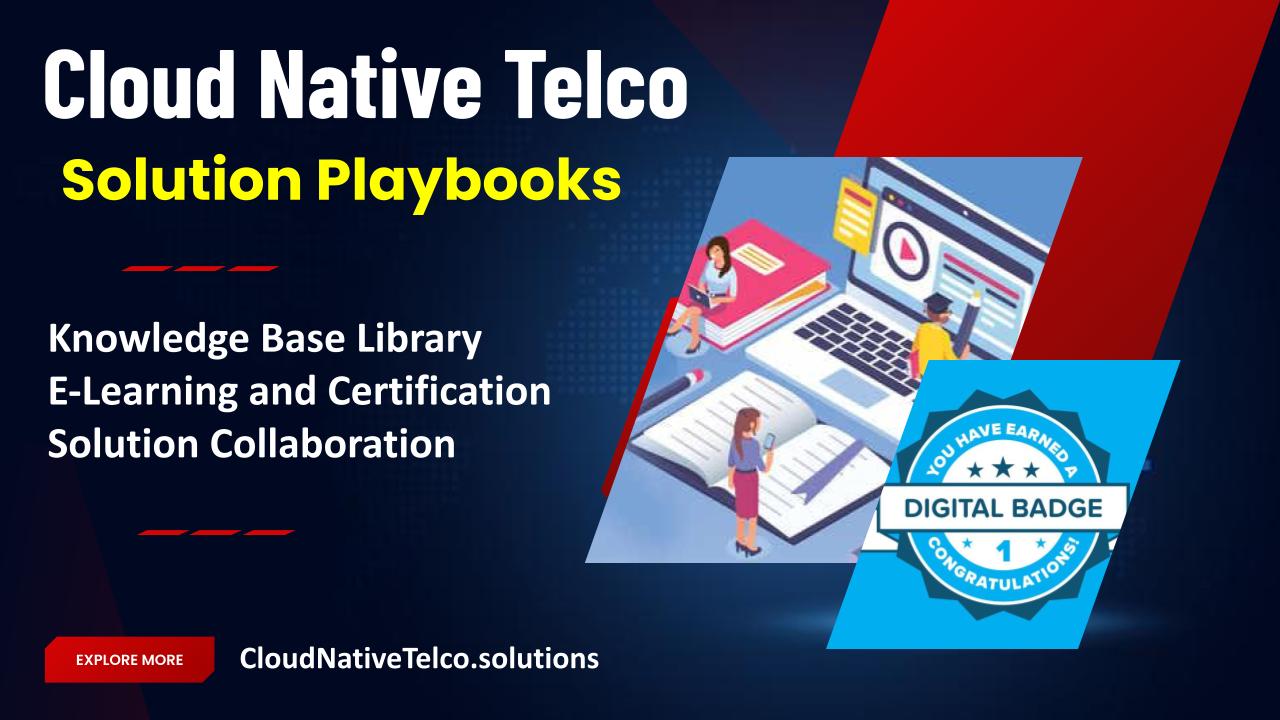 Solution Playbooks - CloudNativeTelco.solutions